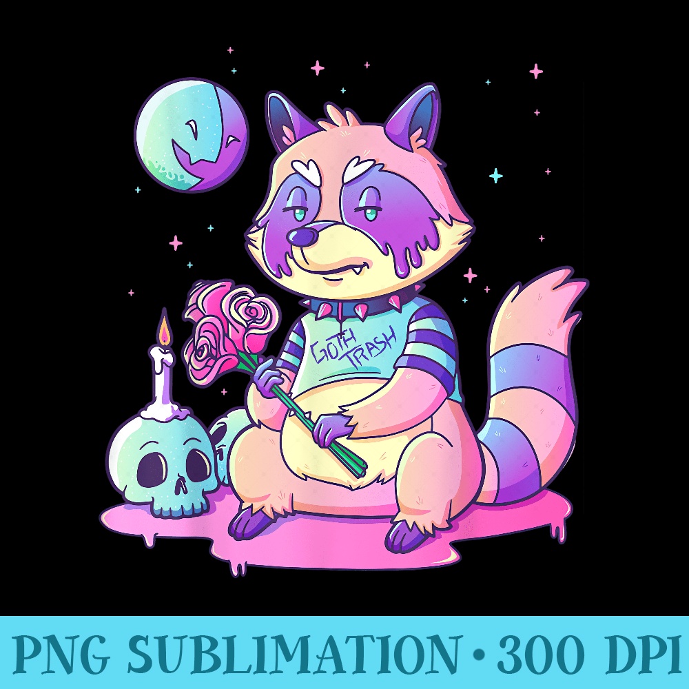 Pastel Goth Cute Creepy Raccoon Kawaii Goth Trash Menhera - | Inspire ...