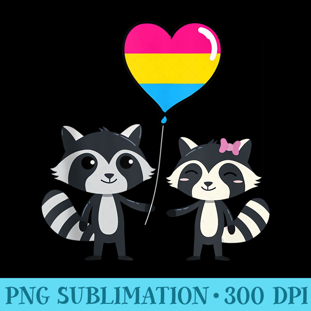 Raccoon Couple Pan Pride - High Resolution PNG Collection | Inspire Uplift