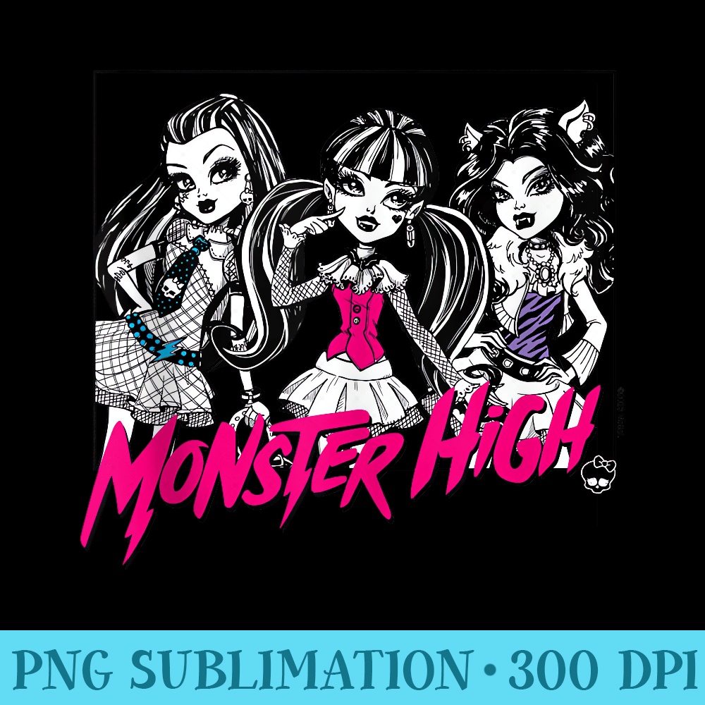 Monster High Trio Frame - Transparent PNG Clipart | Inspire Uplift