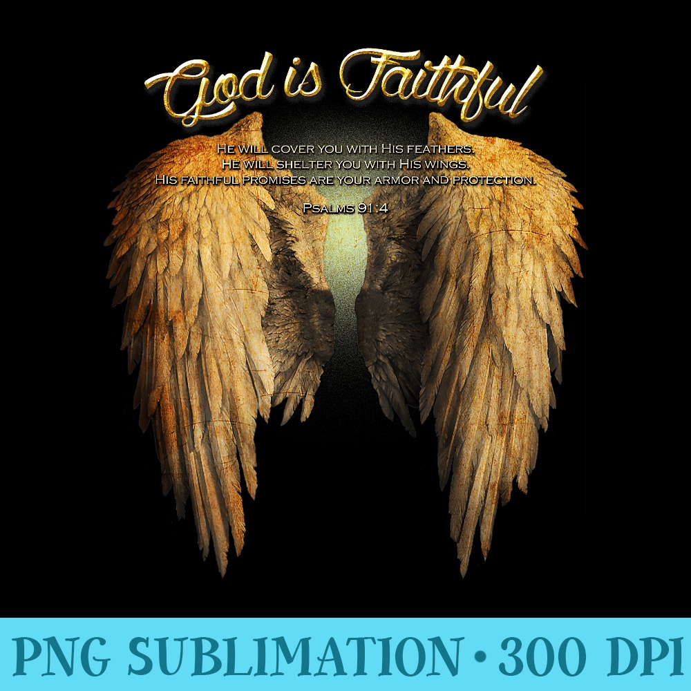 God is Faithful Christian Scripture Angel Wings - Download T | Inspire ...
