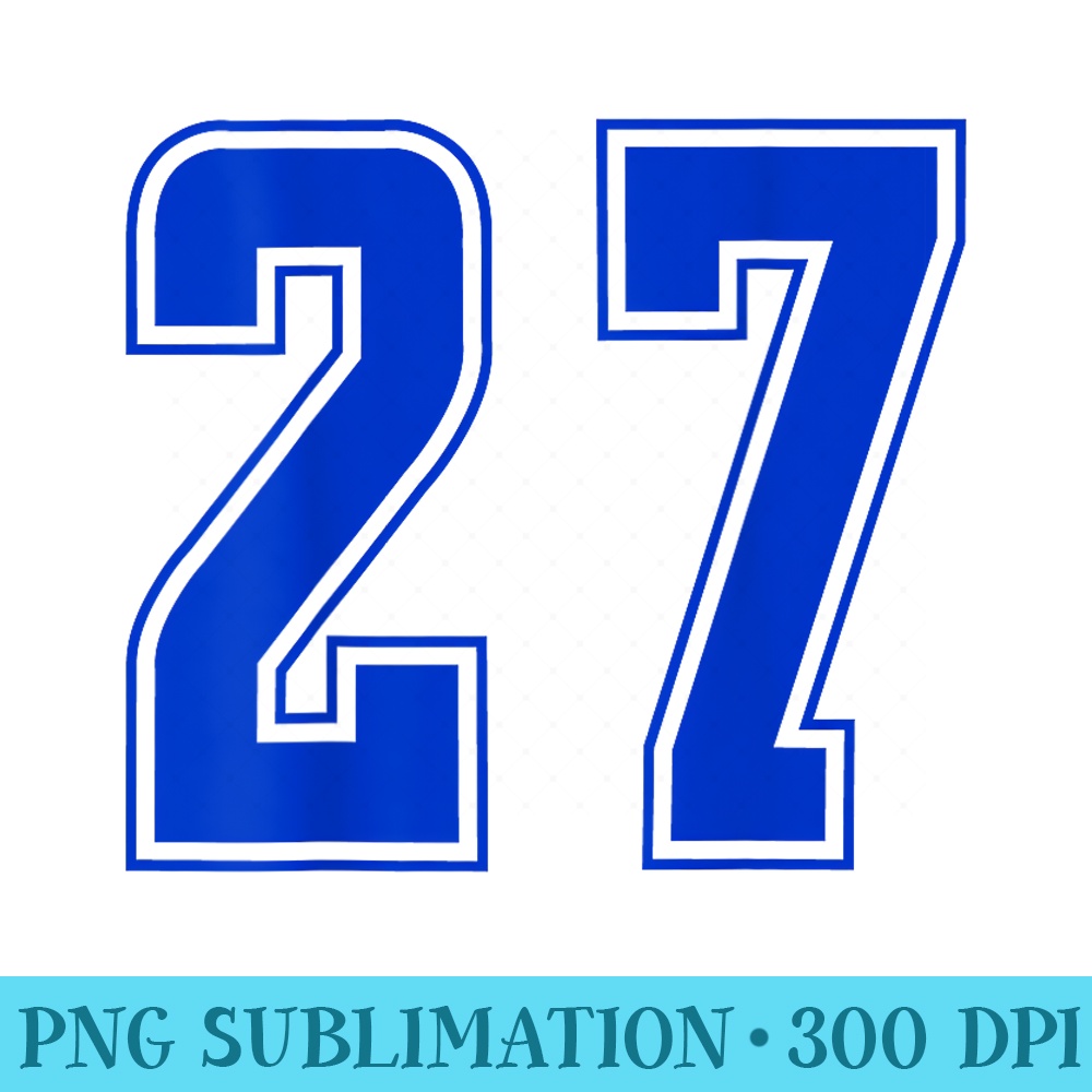 Blue Royal Number 27 Team Junior Sports Numbered Uniform - P | Inspire ...