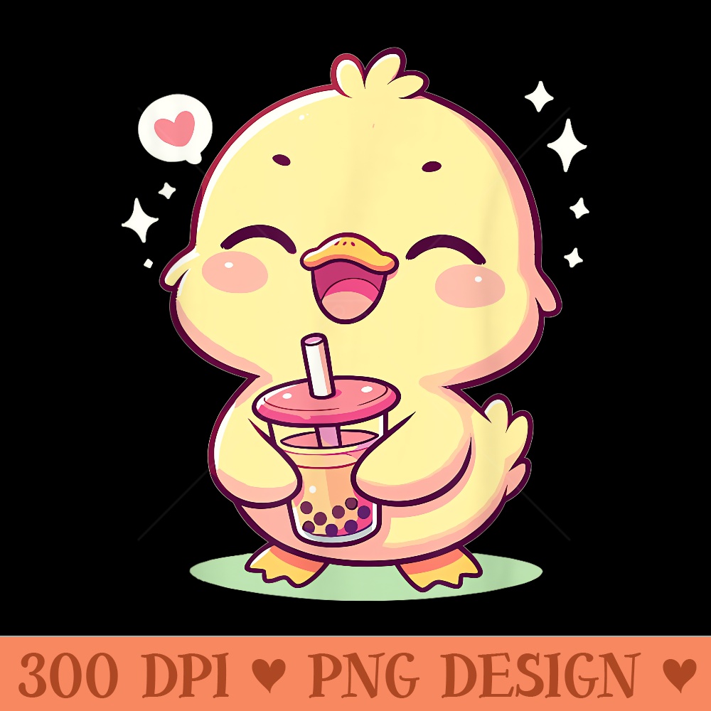 Kawaii Duck Bubble Tea Boba Duck - PNG Graphics | Inspire Uplift