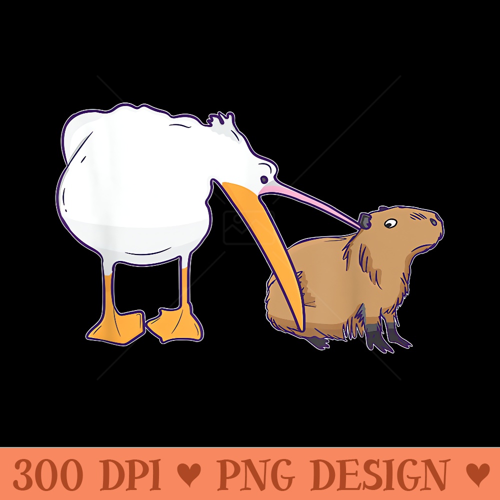 Pelican Tries to Eat Capybara Funny Cute Kawaii Meme - PNG g | Inspire ...