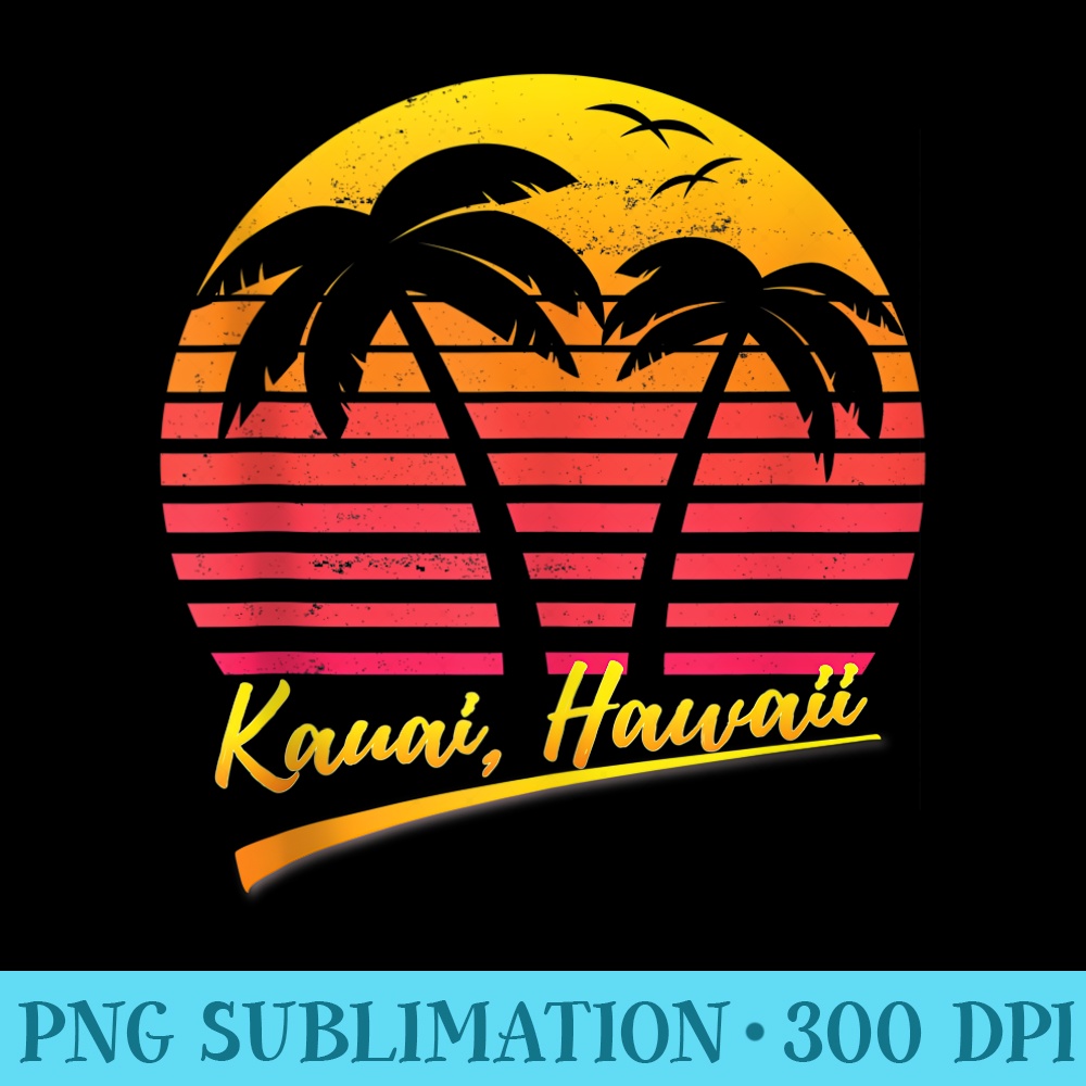 Kauai Beach Vintage Retro Beach Sunset Hawaii Kauai - Transp | Inspire ...