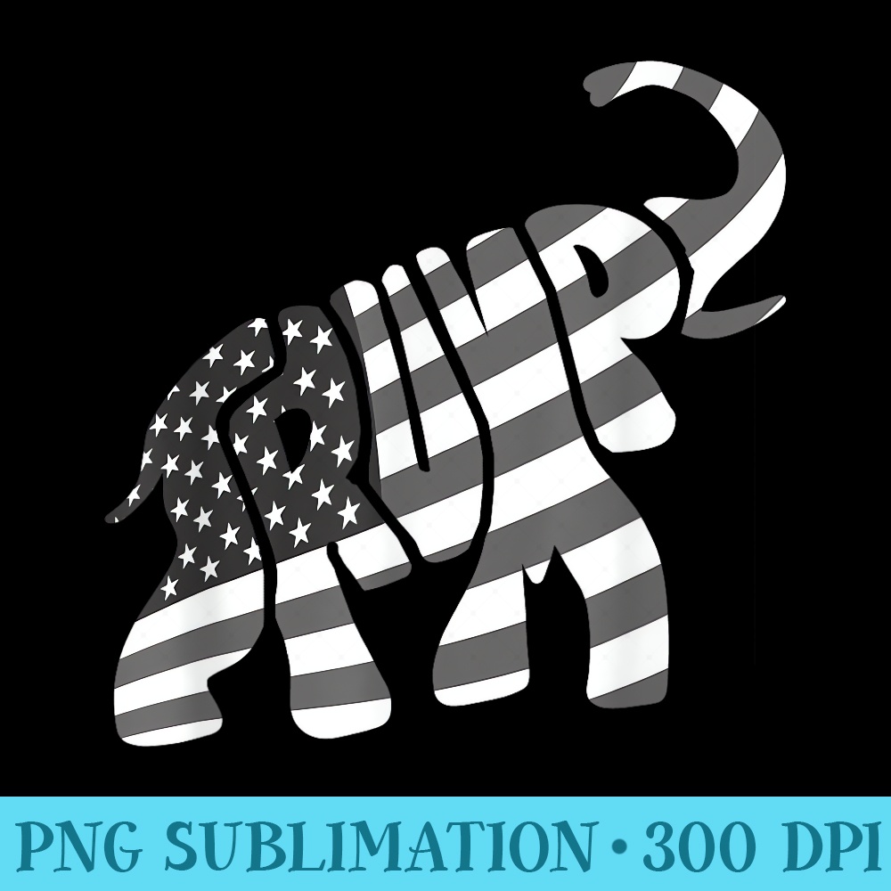 Cute Trump Proud American Flag Elephant For Men - PNG Pictur | Inspire ...