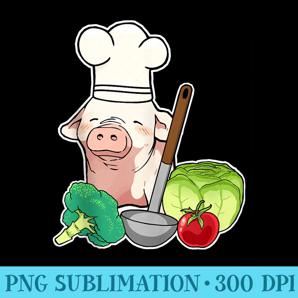 Pig Cooking Vegetable Piglet - PNG Graphic Resource | Inspire Uplift