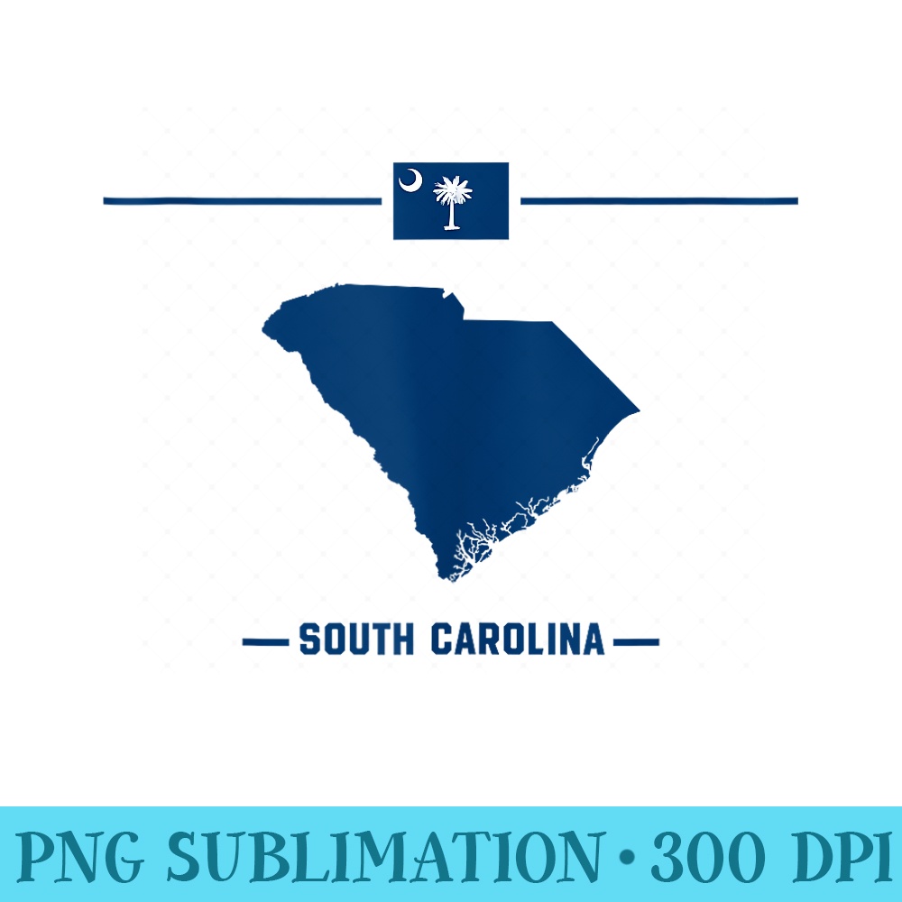 South Carolina map isolated with flag and name of the state | Inspire ...