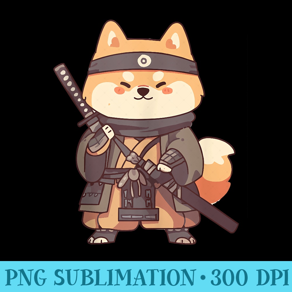 Neko Samurai Shiba Inu - PNG design assets | Inspire Uplift