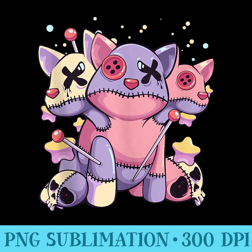 Pastel Goth Kawaii Menhera Yami Voodoo Doll Three Headed Dog | Inspire ...
