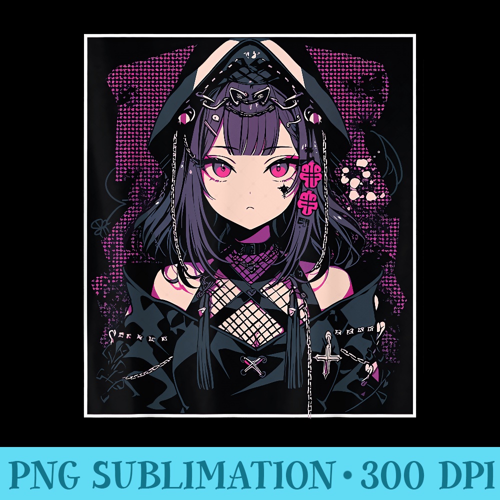 Anime Girl Gothic Waifu Japanese Aesthetic Kawaii Otaku - Pr | Inspire ...