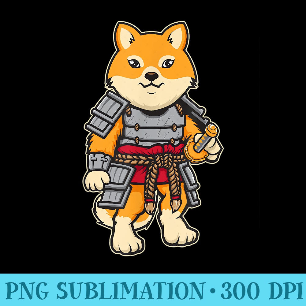 Funny Kawaii Cute Japanese Shiba Inu Dog Samurai Warrior - P | Inspire ...