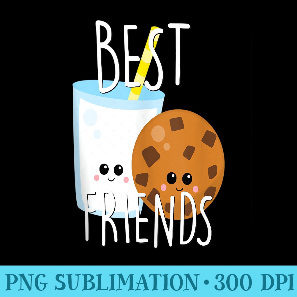 Bestie Cute Food BFF Best Friend Cookies and Milk - Transpar | Inspire ...