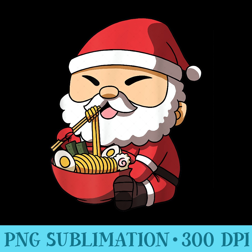 Kawaii Anime Christmas Santa Claus Japanese Ramen - PNG Down | Inspire ...