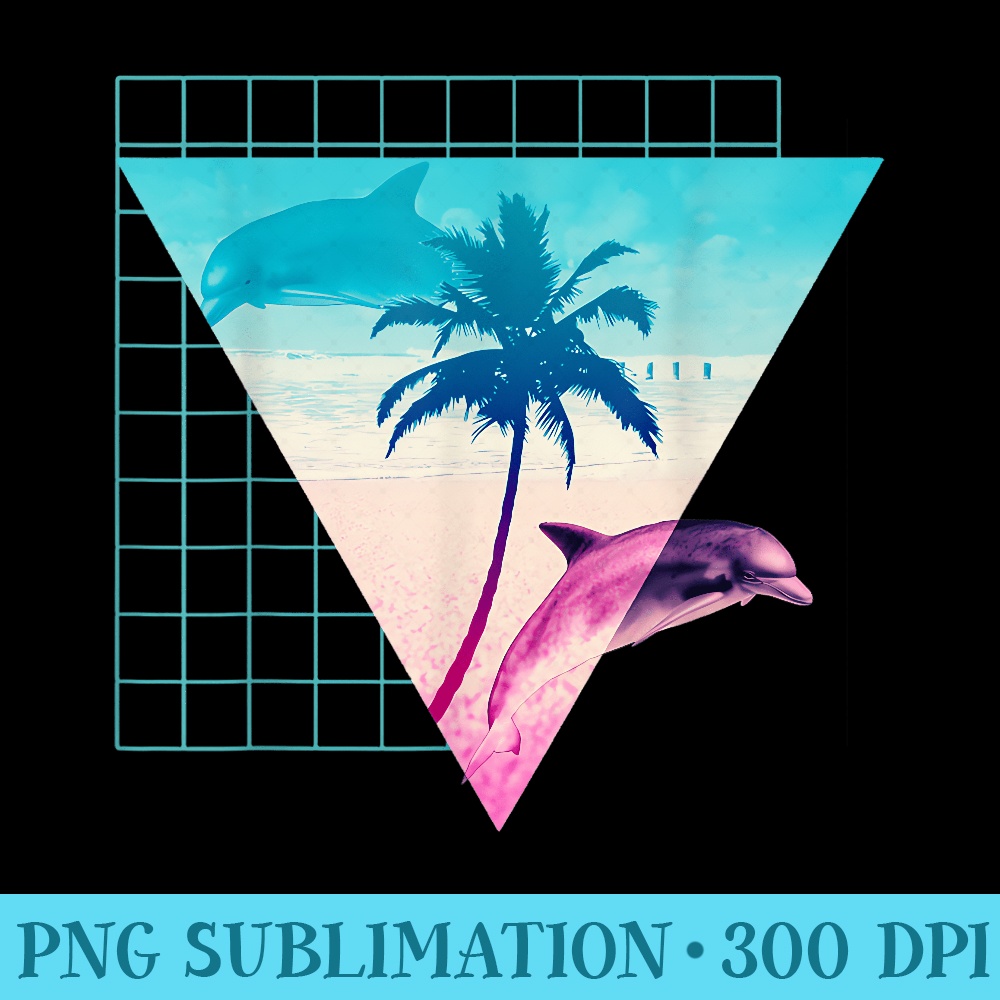 Aesthetic Dolphins 80s 90s Hypnotic Sunny Beach design - Tra | Inspire ...