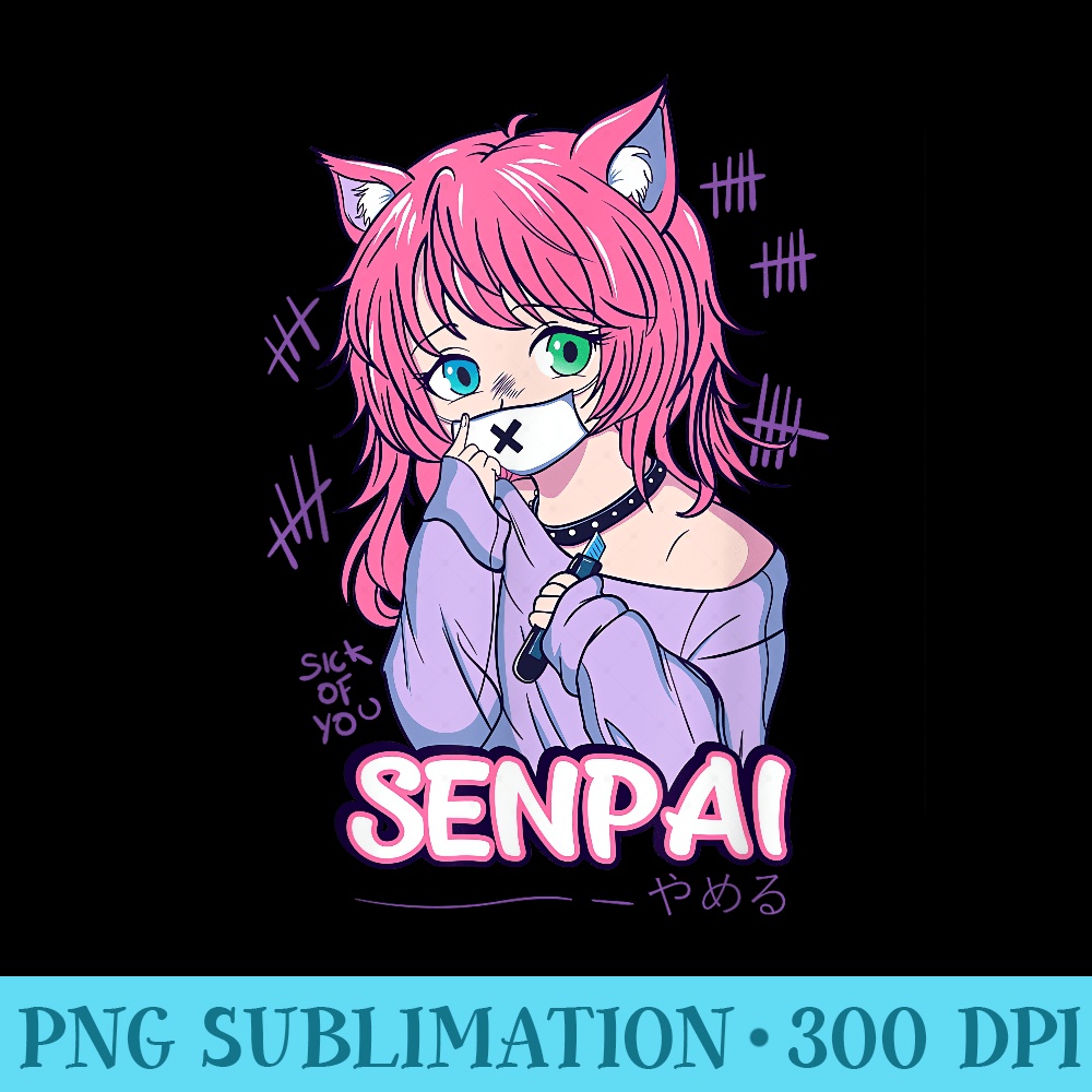 kawaii Anime Neko Girl Pastel goth Menhera Sick - PNG design | Inspire ...