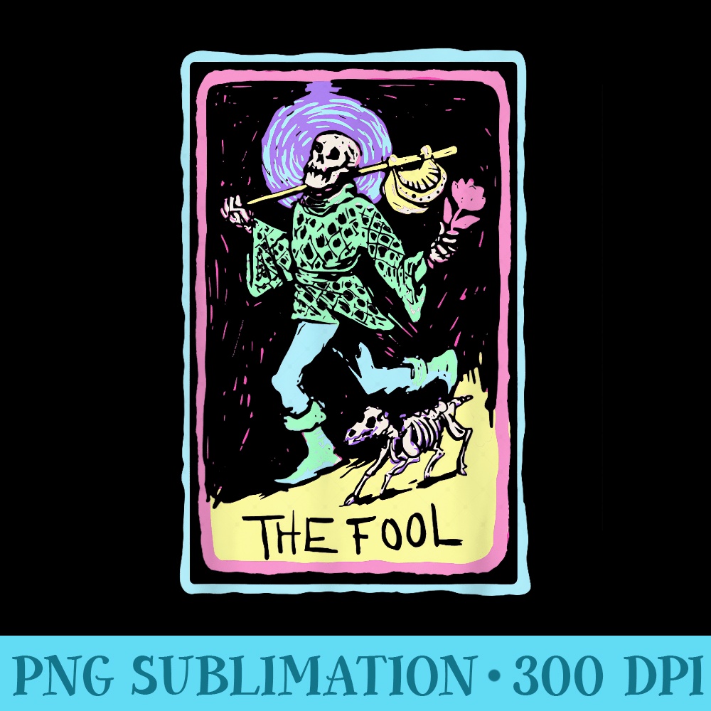 The Fool Tarot Card Witchcraft Occult Pastel Goth Skeleton - | Inspire ...