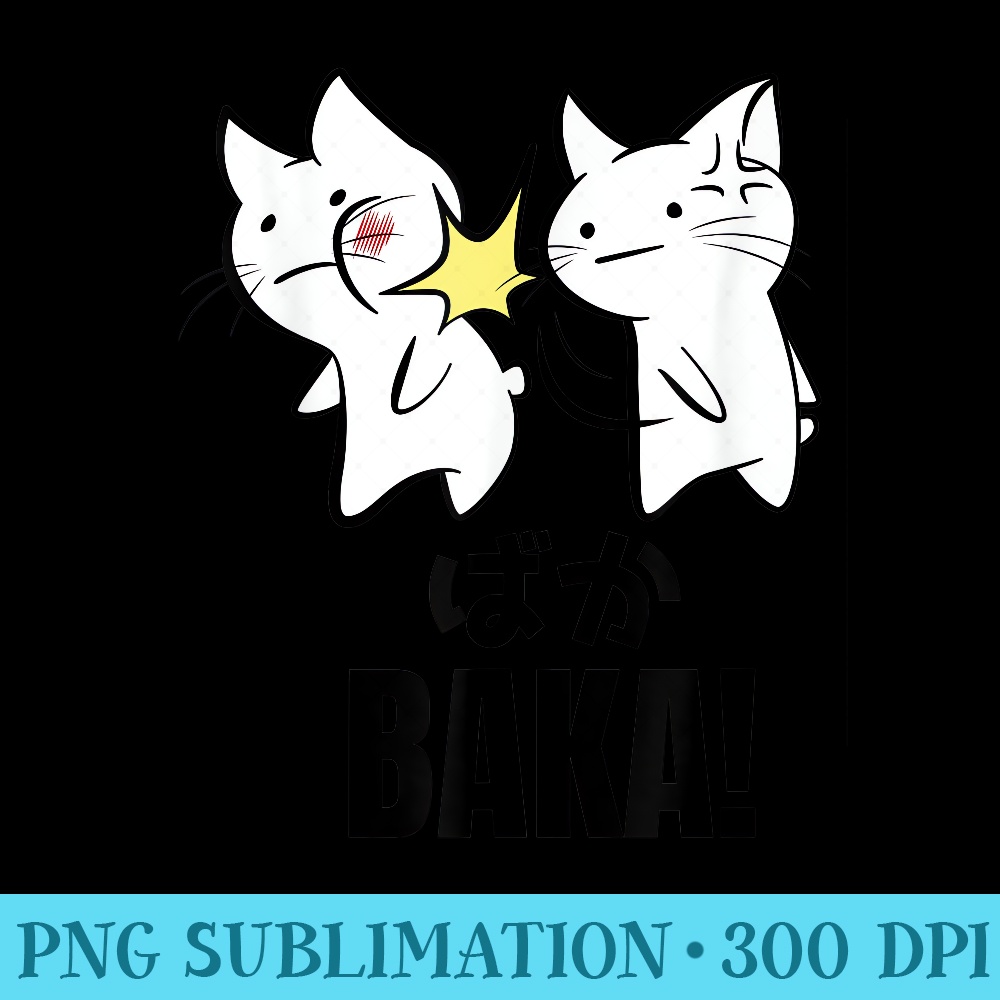 Funny Cute Anime Baka Cat Kitten Slap Baka Japanese - Shirt | Inspire ...