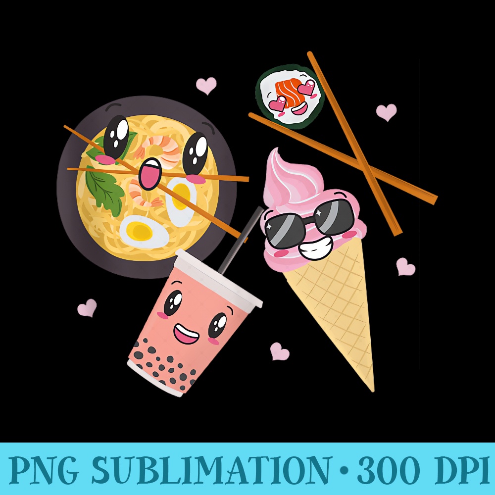 Food Sushi Roll Ramen Noodles Ice Cream Boba Milk Tea - Shir | Inspire ...
