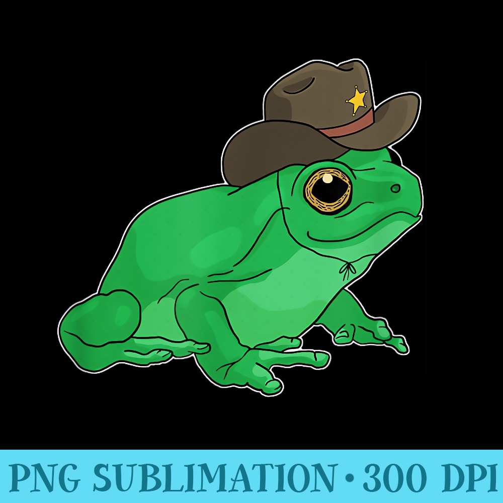 Cute Frog with Cowboy Hat Cottagecore Aesthetic - PNG Downlo | Inspire ...