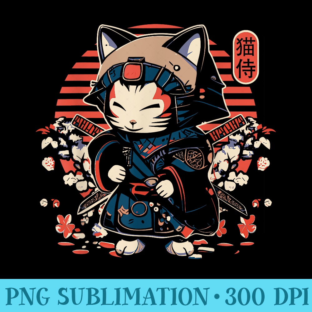 Japanese Samurai Cat Tattoo, Kawaii Ninja Cat , Girls - Shir | Inspire ...
