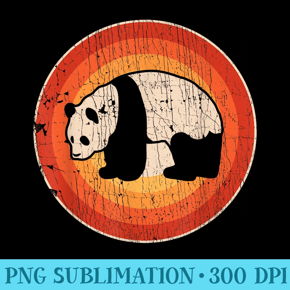 Panda Bear Retro Vintage 60s 70s Sunset Mammal Zoo Animal - | Inspire ...