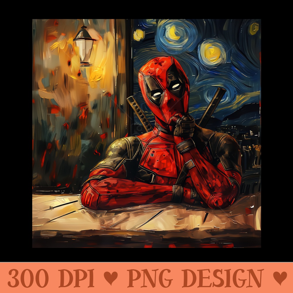 DEADPOOL VAN GOGH - Sublimation PNG Designs | Inspire Uplift