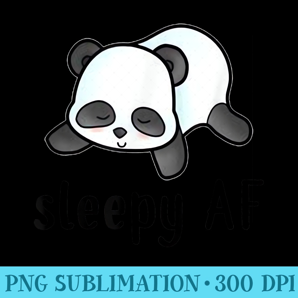 Sleepy AF Cute Panda - High Resolution PNG File | Inspire Uplift