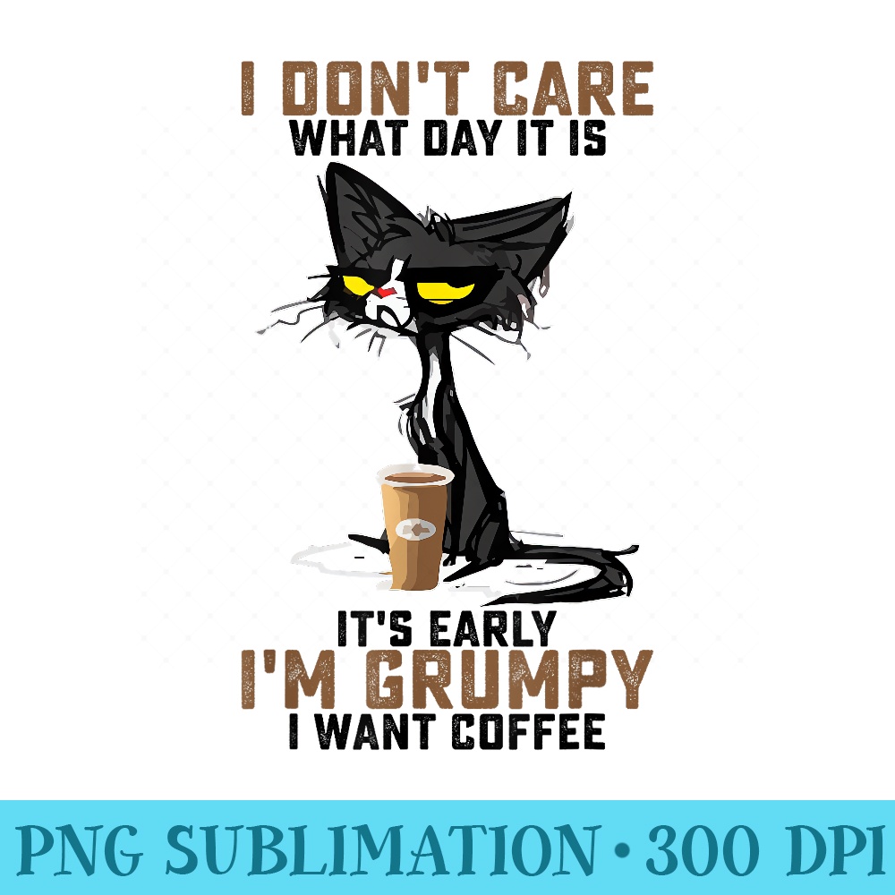 I Dont Care Its Early Im Grumpy I Need Coffee Funny - Transp | Inspire ...