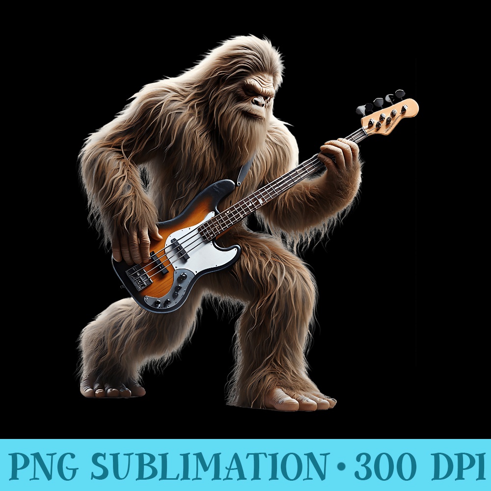 Bigfoot Playing a Electric Guitar Rock on Sasquatch Big Foot | Inspire ...