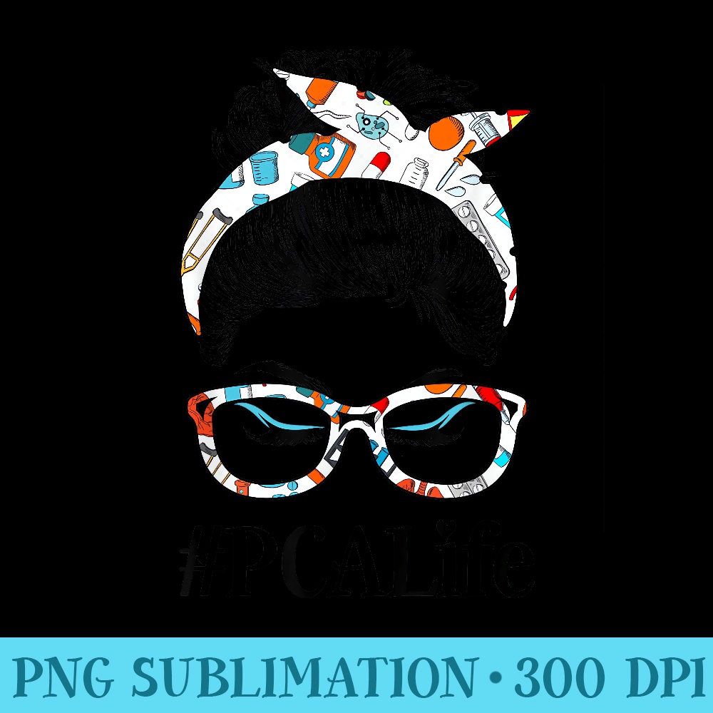 PCA Life Messy Hair Woman Bun Healthcare worker - PNG Image | Inspire ...