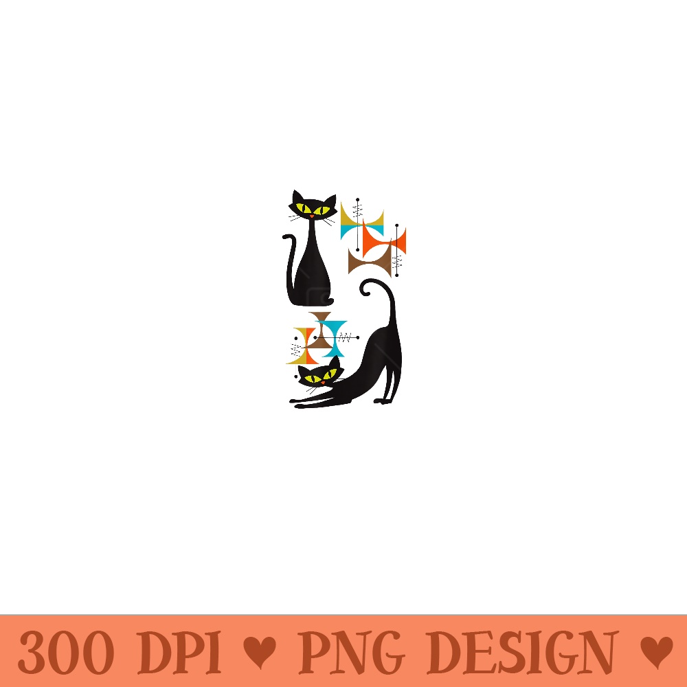 MidCentury Modern Atomic Cat 50s 60s Style - Sublimation art | Inspire ...