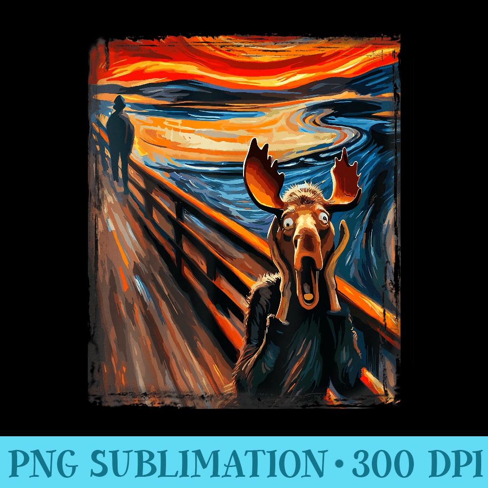 Expressionist Scream for Moose Lovers Artistic Moose - PNG I | Inspire ...