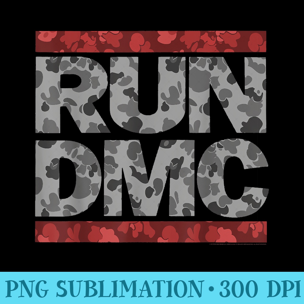 Run DMC Official Red Camo Logo - PNG Templates | Inspire Uplift