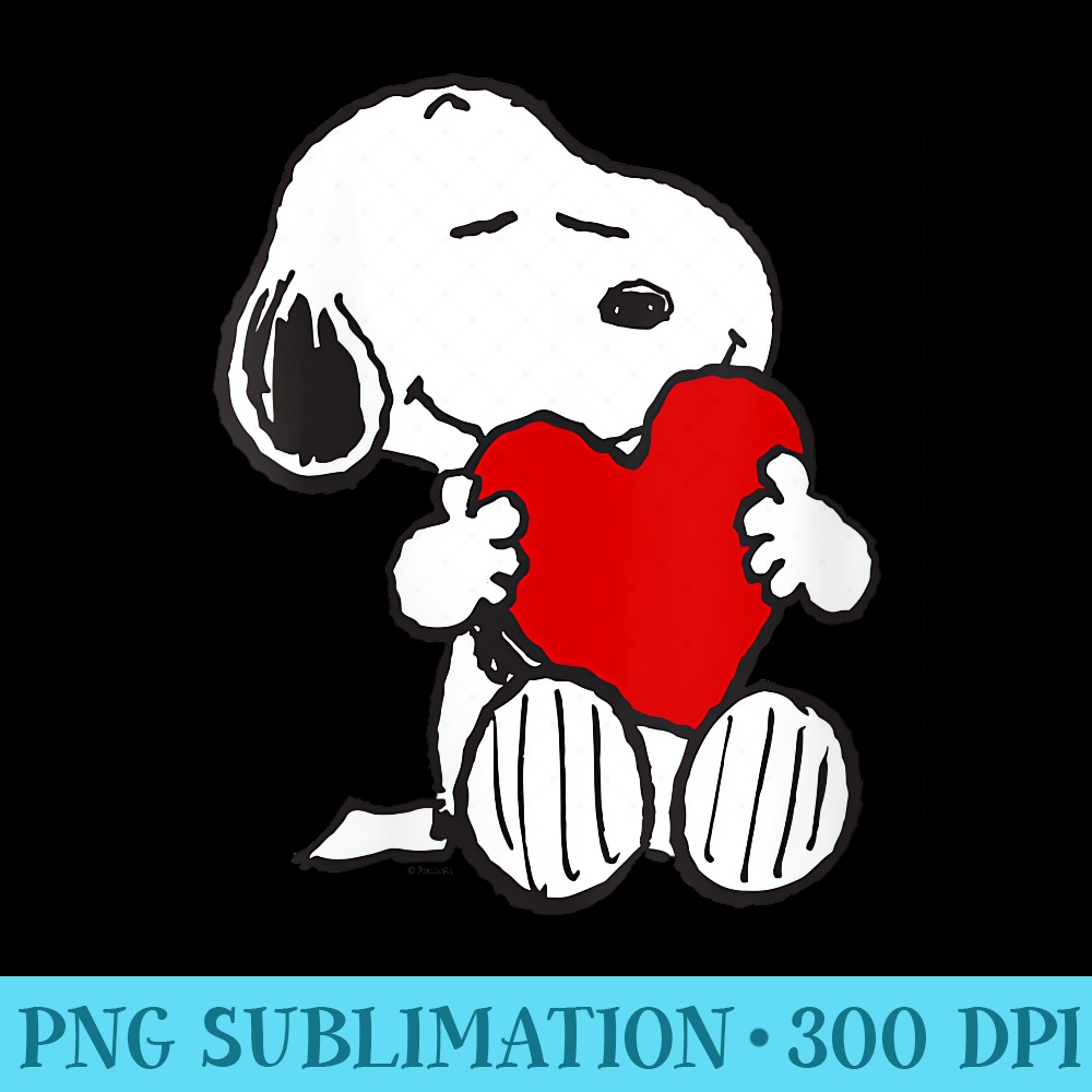 Peanuts Valentine Snoopy Hugging Heart - PNG Prints | Inspire Uplift