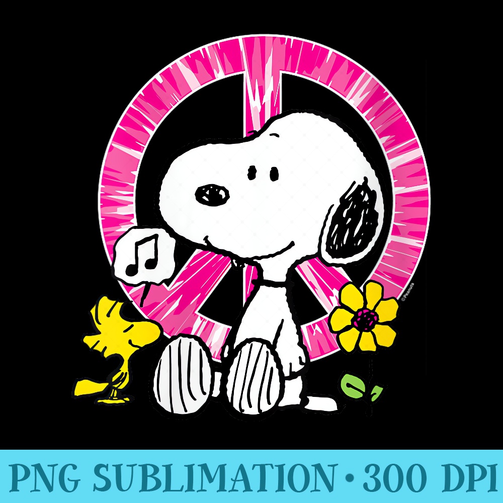 Womens Peanuts - Snoopy Woodstock Peace Sign - Digital PNG D | Inspire ...