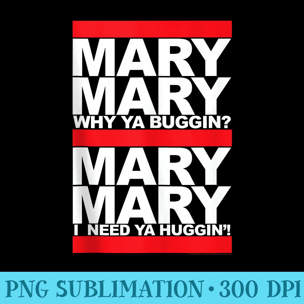 Run DMC Official Mary Mary - PNG design assets | Inspire Uplift