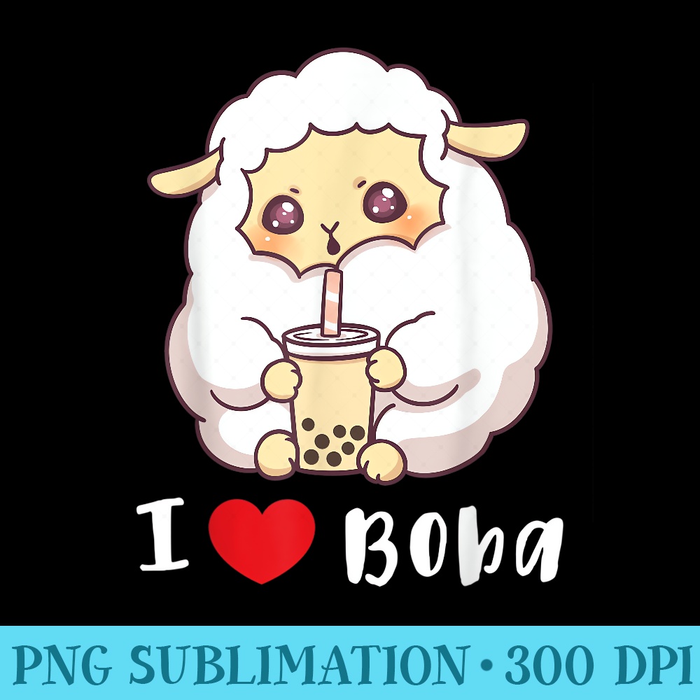 Sheep I Love Boba Bubble Milk Tea Funny Cute T - Unique Subl | Inspire ...