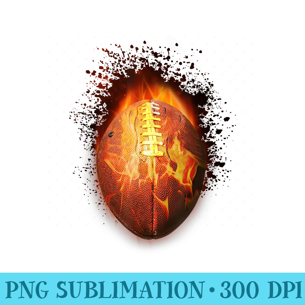 Football Touchdown Fire Flame Design Burning Football - Shir | Inspire ...