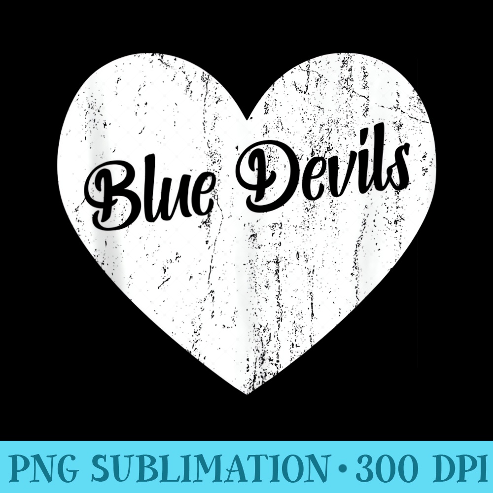 Blue Devils School Sports Fan Team Spirit Mascot Heart - Sub | Inspire ...