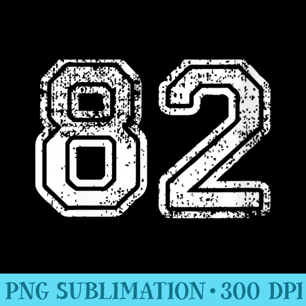 s Number 82 Baseball Football Soccer Birthday - PNG Transpar | Inspire ...