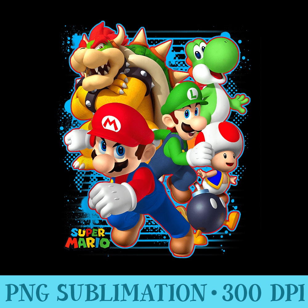 Nintendo Super Mario Luigi Bowser Paint - Ready To Print PNG | Inspire ...