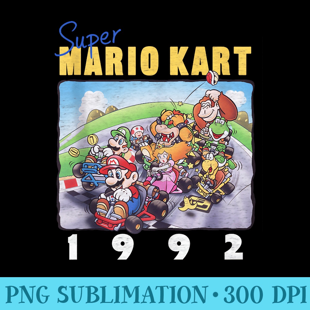 Mario Kart Vintage 1992 Racers Group Shot - Free Transparent | Inspire ...