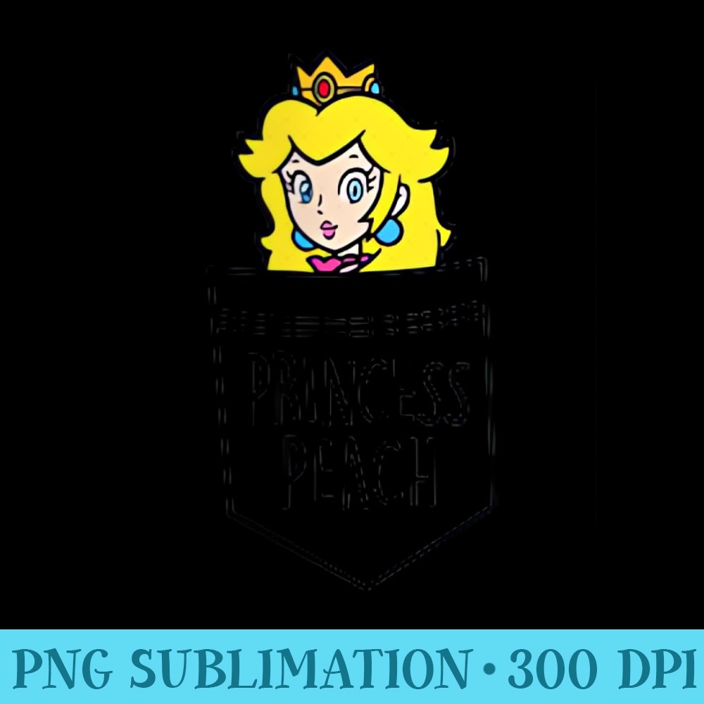 Womens Super Mario Princess Peach Pocket Left Chest - Ready | Inspire ...