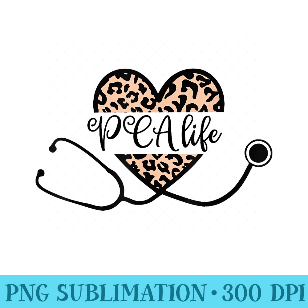 Love PCA Life Heart Nursing Leopard Stethoscope Nurse Week - | Inspire ...