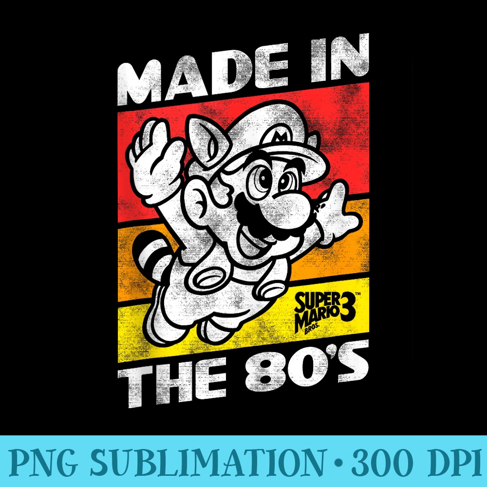 Nintendo Super Mario 3 Made In The 80's - PNG Download Butto | Inspire ...