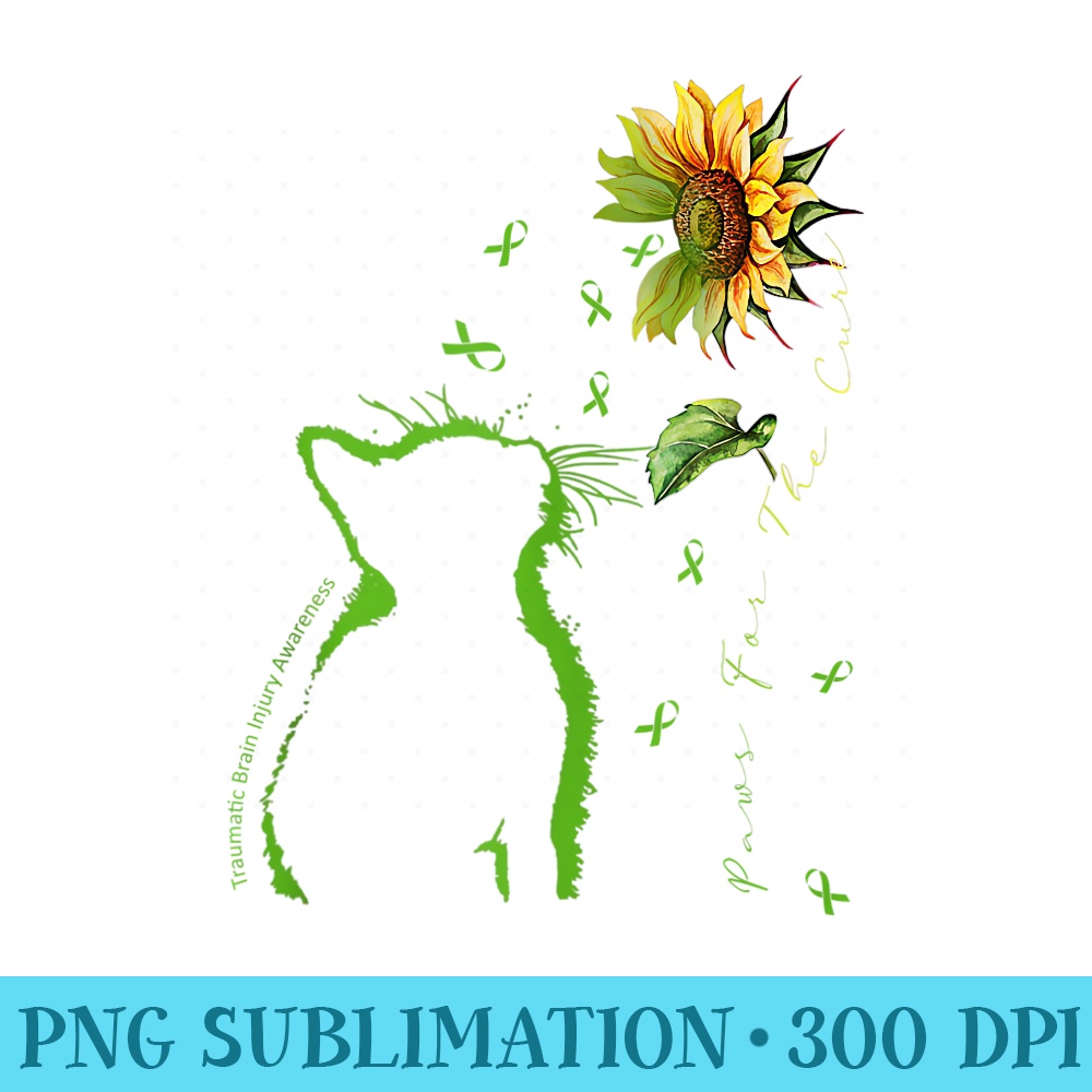 Green Cat Paws For The Cure Traumatic Brain Injury Awareness | Inspire ...