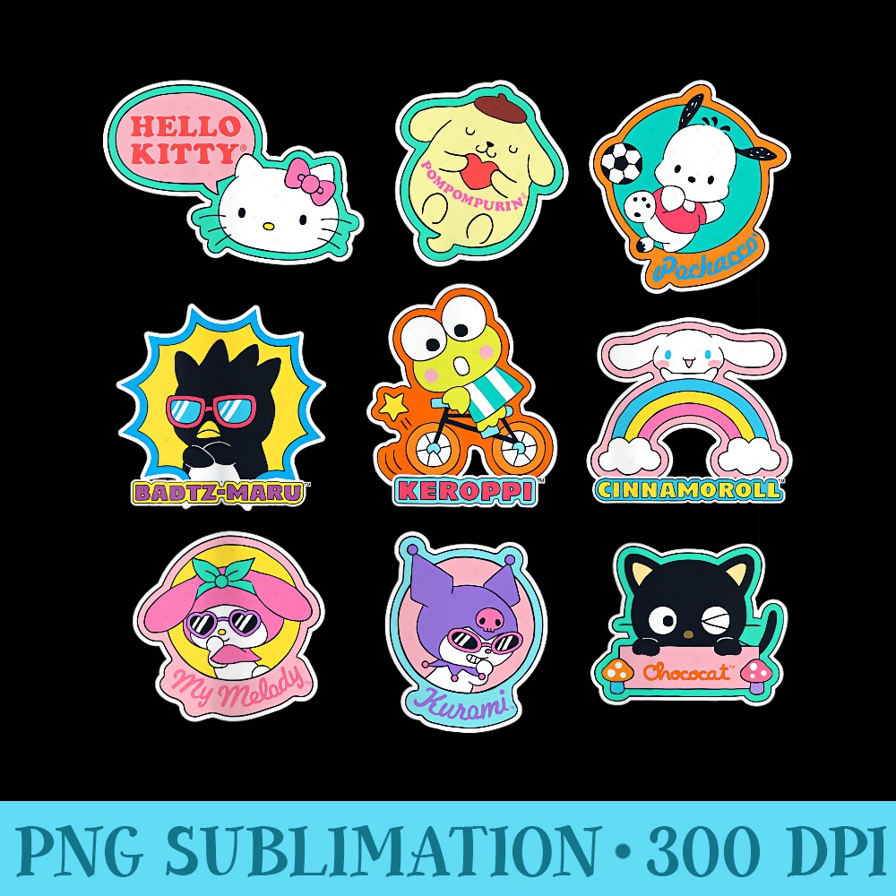 Hello Kitty and Friends Supercute Stickers - PNG Art Files | Inspire Uplift
