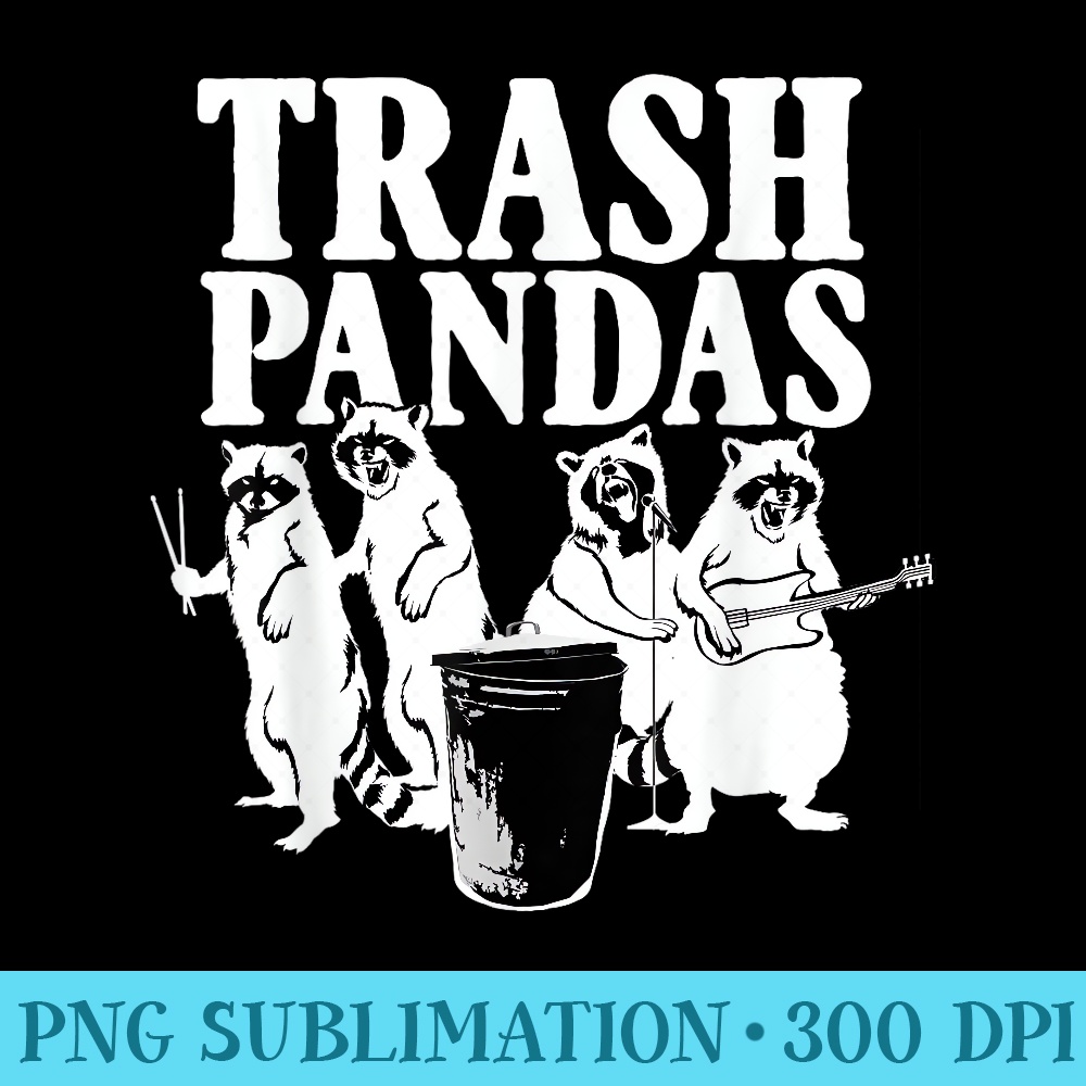 Trash Rock n Roll Pandas Raccoon Rock Band Concert Retro - P | Inspire ...