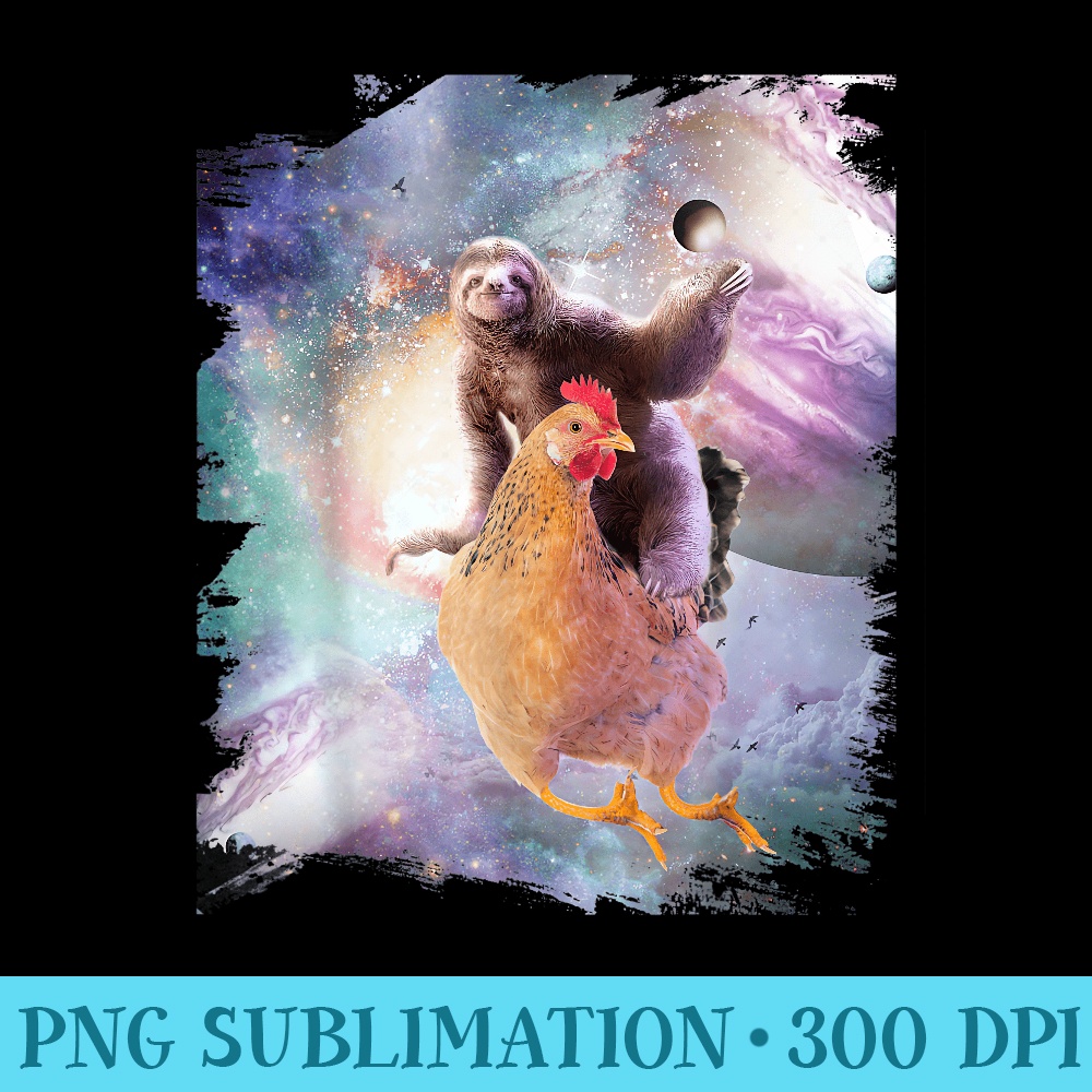 Space Sloth Riding Chicken - PNG Graphics Download | Inspire Uplift