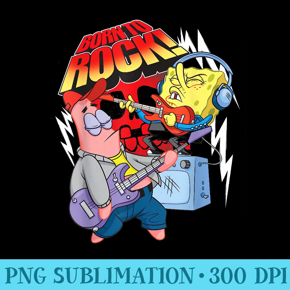 Spongebob With Patrick Star Born To Rock - PNG Download Temp | Inspire ...